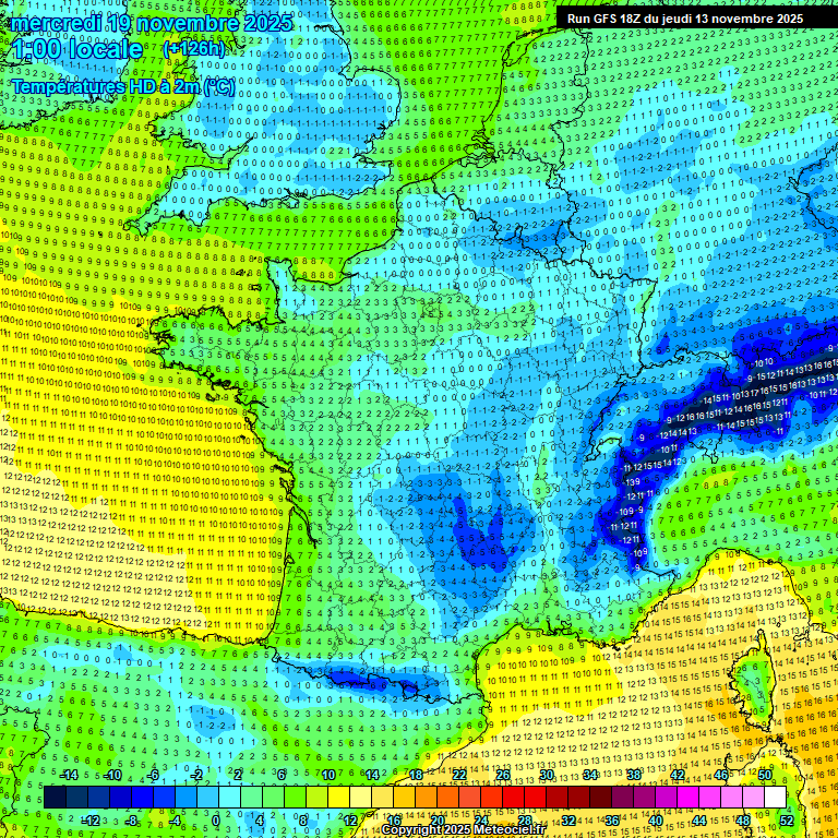 Meteociel.fr - Archives du modèle GFS pour la France, résolution 0.25 degré