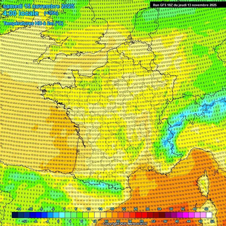 Meteociel.fr - Archives du modèle GFS pour la France, résolution 0.25 degré
