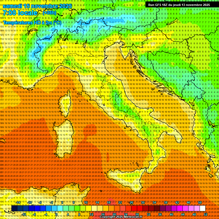 Meteociel.fr - Archives du modèle GFS pour l'Italie, résolution 0.25 degré