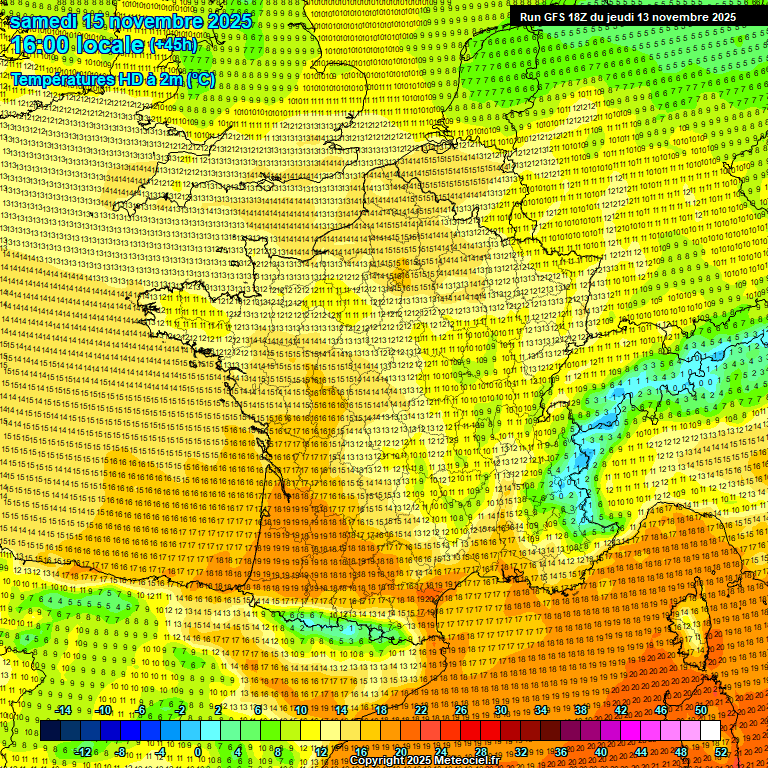 Meteociel.fr - Archives du modèle GFS pour la France, résolution 0.25 degré