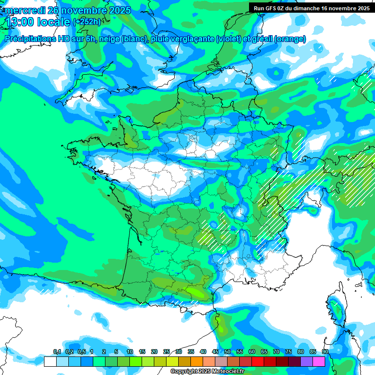 Meteociel.fr - Archives du modèle GFS pour la France, résolution 0.25 degré